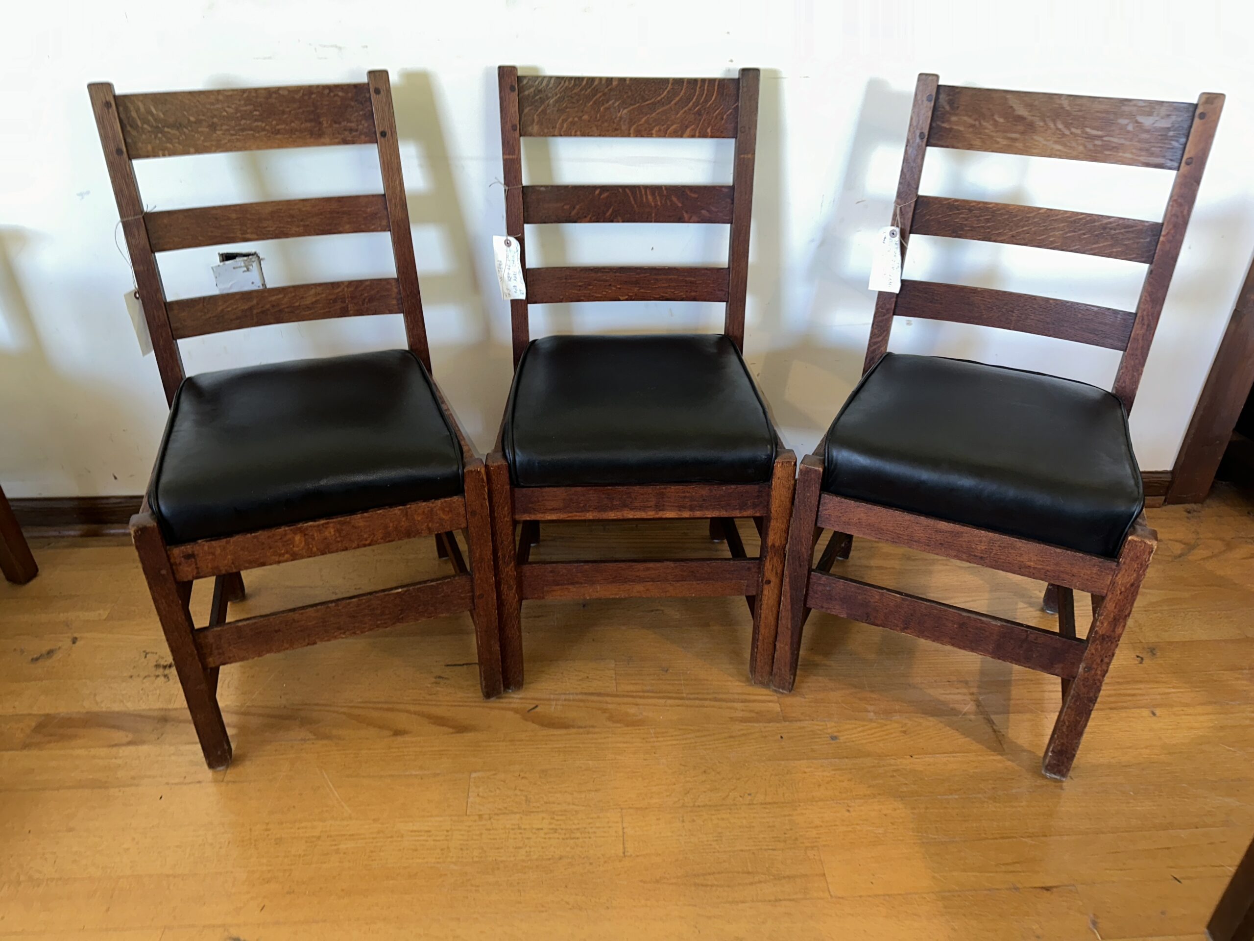 Antique set of 3 GUSTAV STICKLEY side chairs from the early 1900's ...