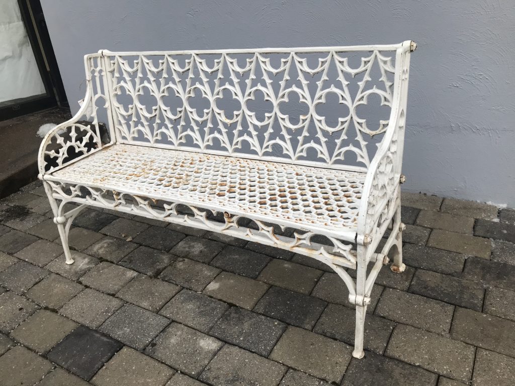 W7273 Antique circa 1920's Cast Iron Bench - joenevo