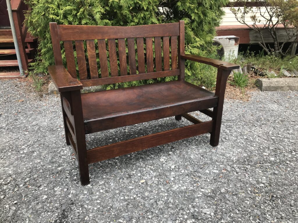 ANTIQUE GUSTAV STICKLEY bench - SOLD - joenevo