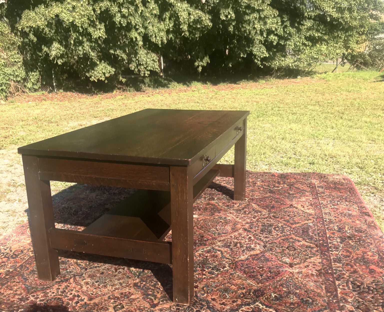 Antique Gustav Stickley Early 1901 Library Table with STAR HARDWARE ...